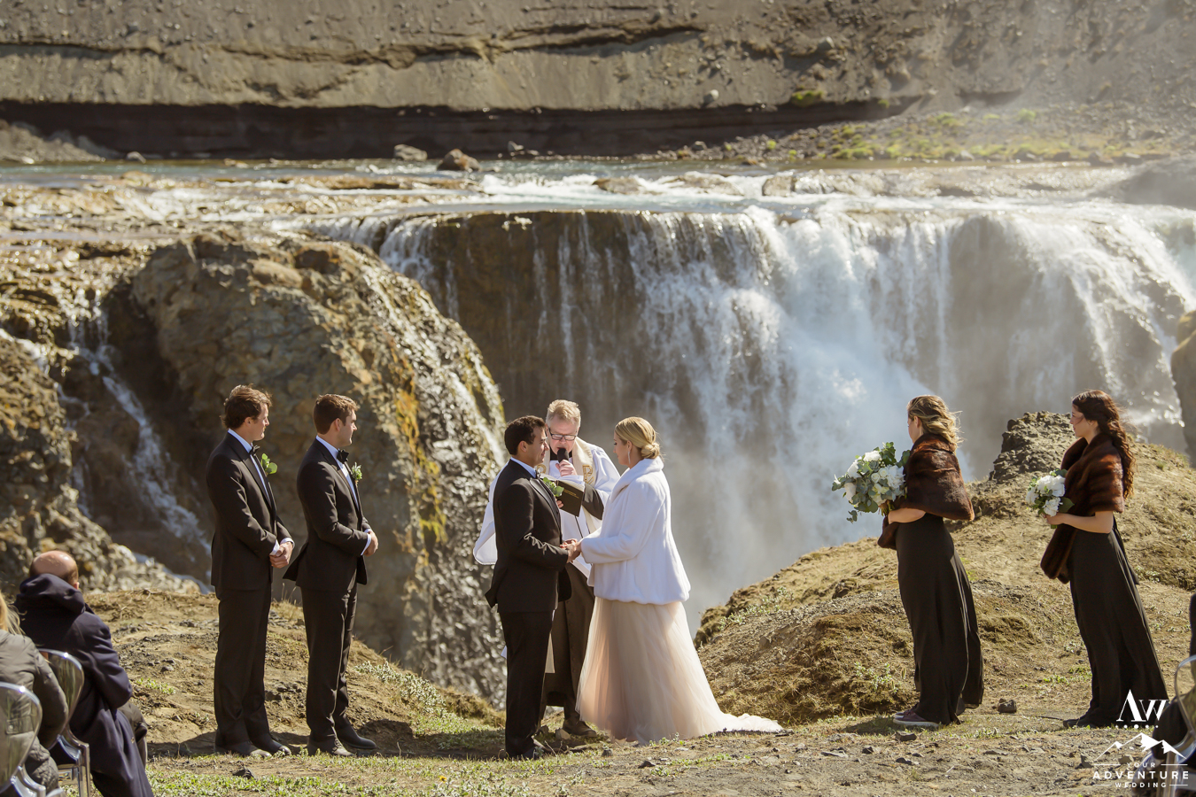 Romantic Iceland Summer Wedding by a Waterfall