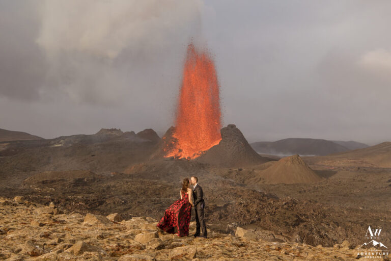 Volcano Eruption Wedding Photos | Iceland Wedding Planner