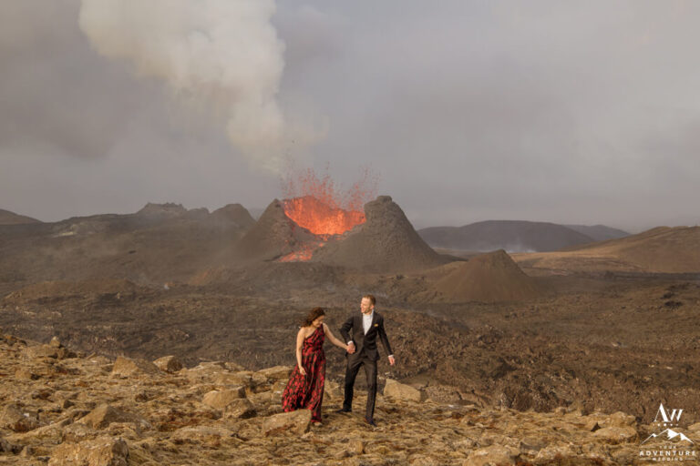 Volcano Eruption Wedding Photos | Iceland Wedding Planner