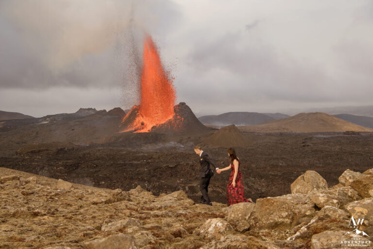 Volcano Eruption Wedding Photos | Iceland Wedding Planner