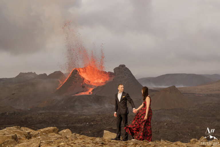 Volcano Eruption Wedding Photos | Iceland Wedding Planner