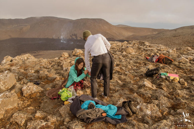 Volcano Eruption Wedding Photos | Iceland Wedding Planner