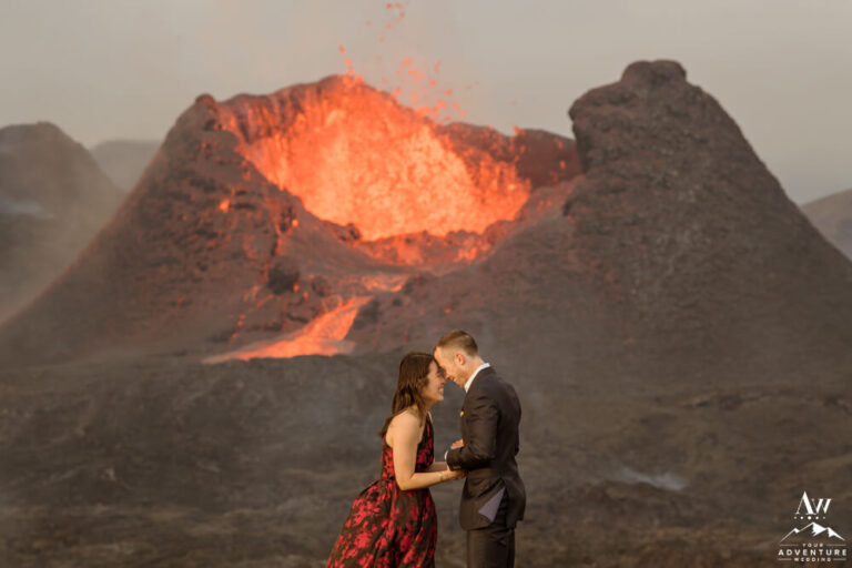Volcano Eruption Wedding Photos | Iceland Wedding Planner