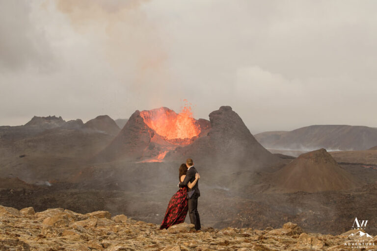 Volcano Eruption Wedding Photos | Iceland Wedding Planner