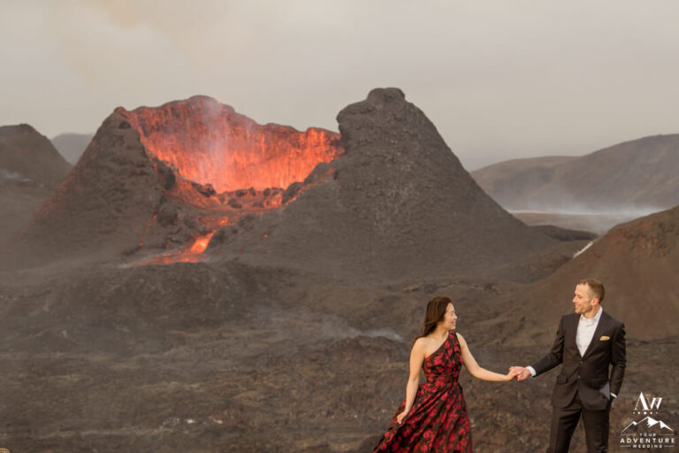 Volcano Eruption Wedding Photos | Iceland Wedding Planner