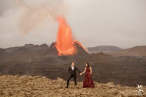 Volcano Eruption Wedding Photos | Iceland Wedding Planner