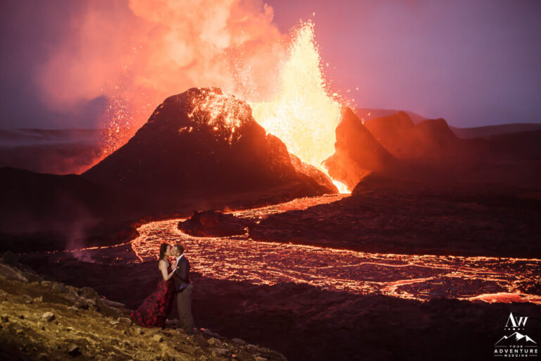 Volcano Eruption Wedding Photos | Iceland Wedding Planner