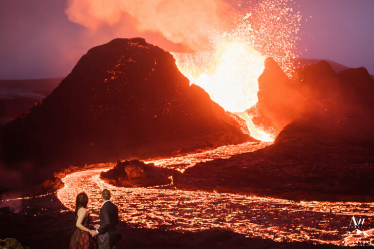 Volcano Eruption Wedding Photos | Iceland Wedding Planner