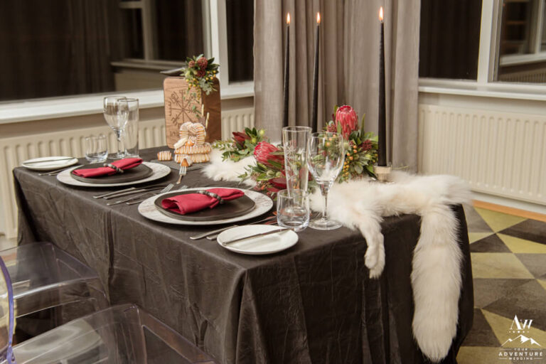 Styled Elopement Reception Table | Iceland Wedding Planner
